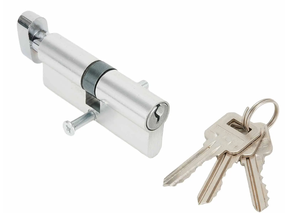 Door Cylinders -70mm One Key One Knob with 3 Normal Brass Keys ...